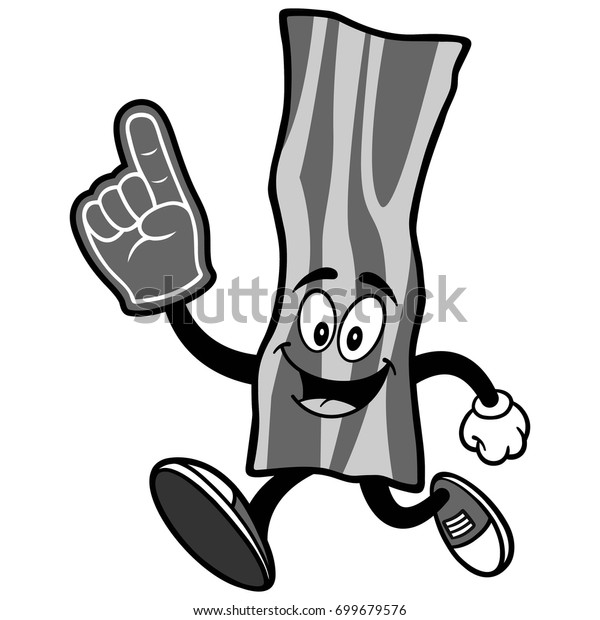 Bacon Strip Running Foam Finger Illustration Stock Vector (Royalty Free ...