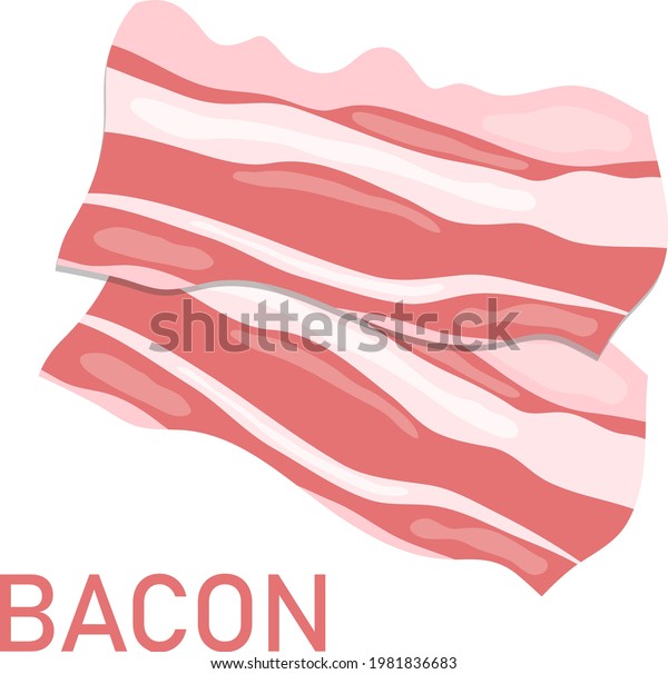 Bacon Two Pieces Bacon Isolated On Stock Vector (Royalty Free ...