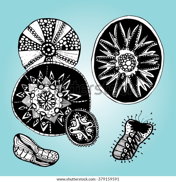 Bacteria Cells Line Art Graphic Arts Stock Vector (Royalty Free) 379159591