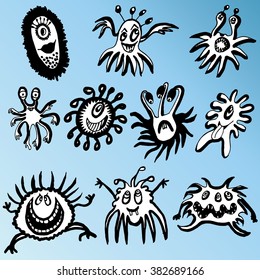 Bacteria Cells Microorganisms Under Microscope Dirty Stock Vector ...