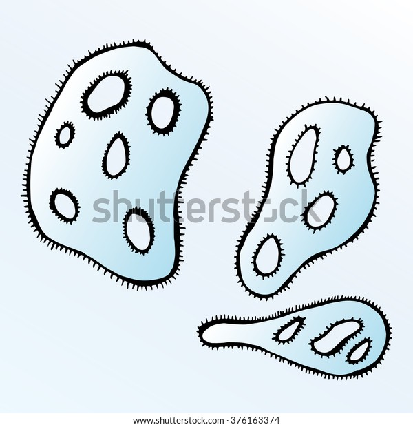 Bacteria Cells Line Art Virus Cartoon Stock Vector (Royalty Free ...