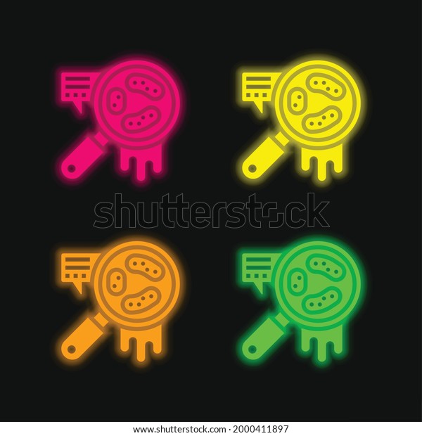 Bacteria Four Color Glowing Neon Vector Stock Vector (Royalty Free ...