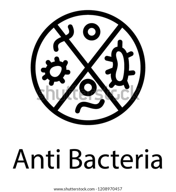 Bacteria Germs Cross Sign Showing Antibacterial Stock Vector (Royalty ...