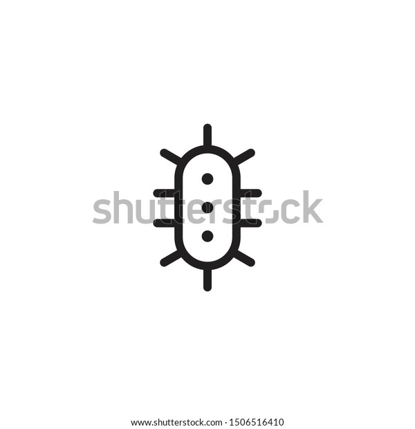 Bacteria Icon Microbe Symbol Virus Sign Stock Vector (Royalty Free ...