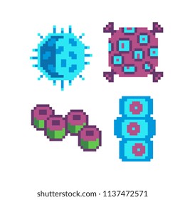 Bacteria Microbe Virus Parasite Pixel Art Stock Vector (Royalty Free ...