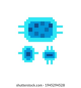 Bacteria Pixel Art Icon Bacterium Microbe Stock Vector (Royalty Free ...