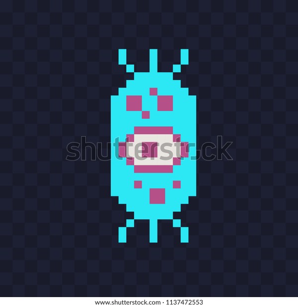 Bacteria Pixel Art Icon Bacterium Microbe 스톡 벡터(로열티 프리) 1137472553 ...