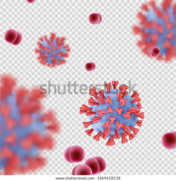 Bacteria Poster Realistic Microorganism On Transparent Stock Vector ...