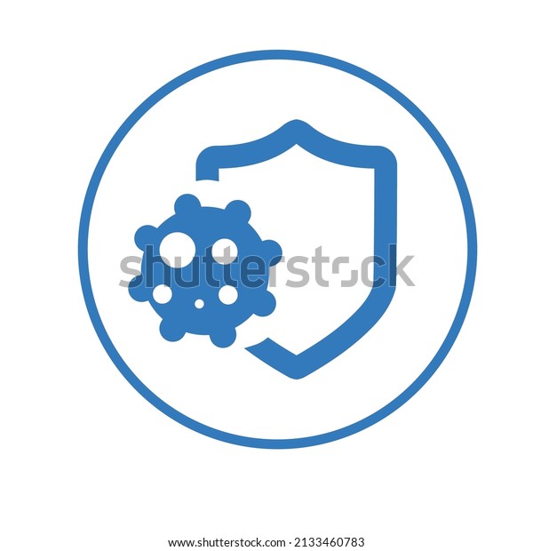 Bacteria Shield Coronavirus Icon Blue Color Stock Vector (Royalty Free ...