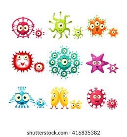 Microbes Doodles Set Viruses Bacteria Cells Stock Vector (Royalty Free ...