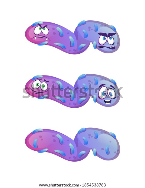 Bacterial Funny Pathogen Bacteria Emoticon Funny 库存矢量图（免版税）1854538783 ...