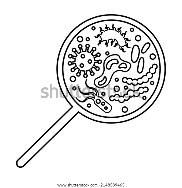 Bacterial Microorganism Microscope Circle Bacteria Germs: เวกเตอร์สต็อก ...