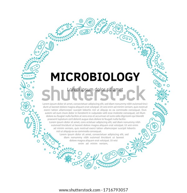 Bacterial Microorganism Template Bacteria Germs Colorful Stock Vector ...