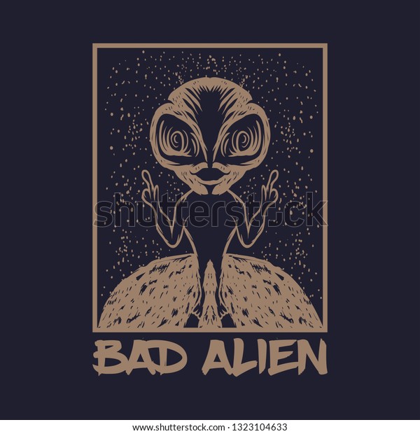 Bad Alien Vector Illustration Stock Vector (Royalty Free) 1323104633 ...