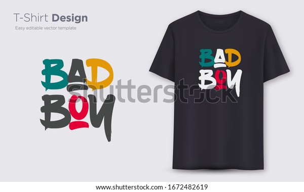 Bad Boy Graphic Tshirt Vector Design Stock Vector (Royalty Free) 1672482619