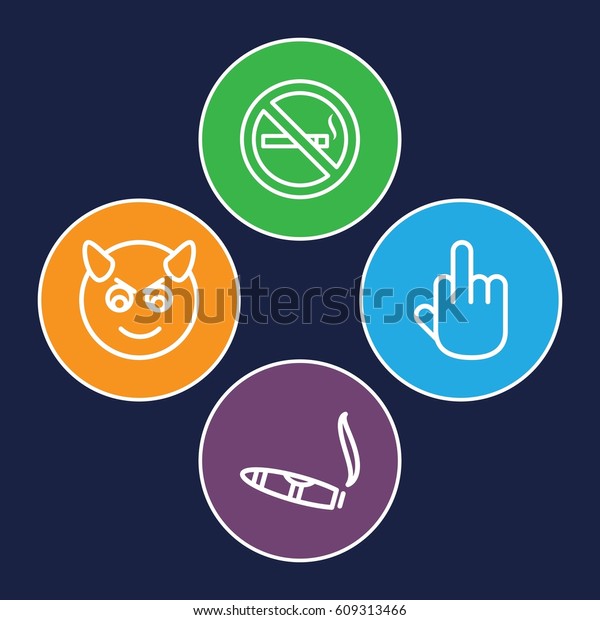 Bad Icons Set Set 4 Bad Stock Vector (Royalty Free) 609313466