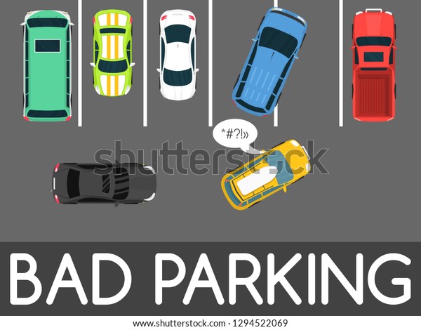 Bad Parking Vector Illustration Car Parked Stock Vector (Royalty Free ...