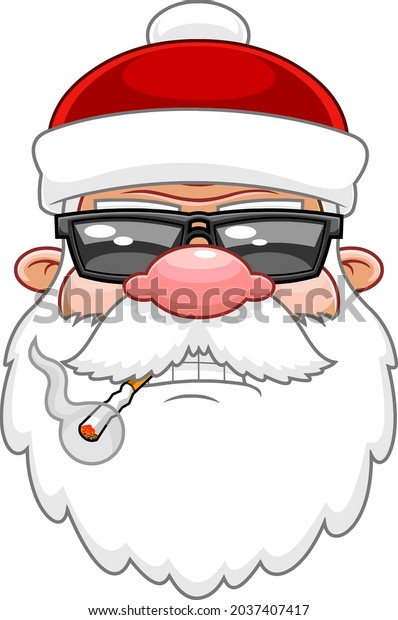 Bad Santa Claus Face Portrait Cartoon Stock Vector (Royalty Free ...