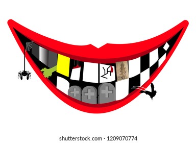 Bad Teeth Smile Isolated On White Stock Vector (Royalty Free) 1209070774