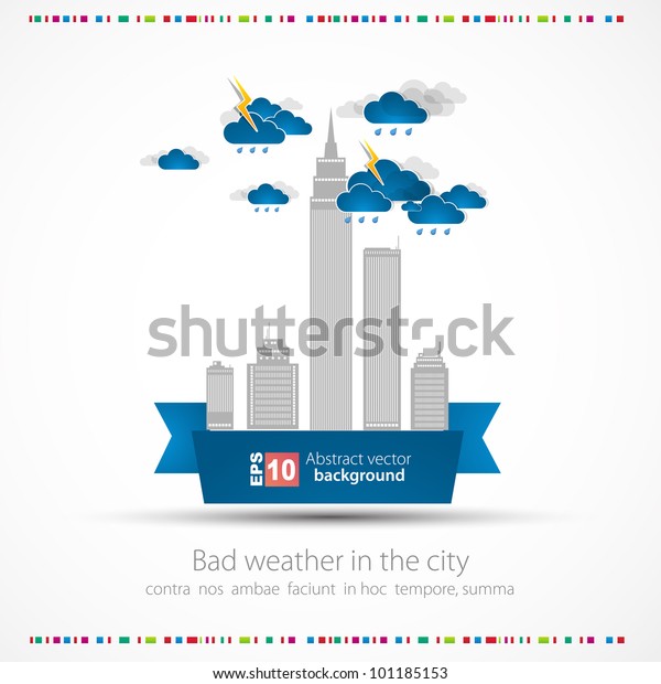 Bad Weather Background City Theme Stock Vector (Royalty Free) 101185153 ...