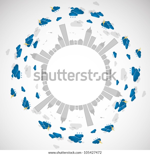 Bad Weather Background City Theme Stock Vector (Royalty Free) 105427472 ...