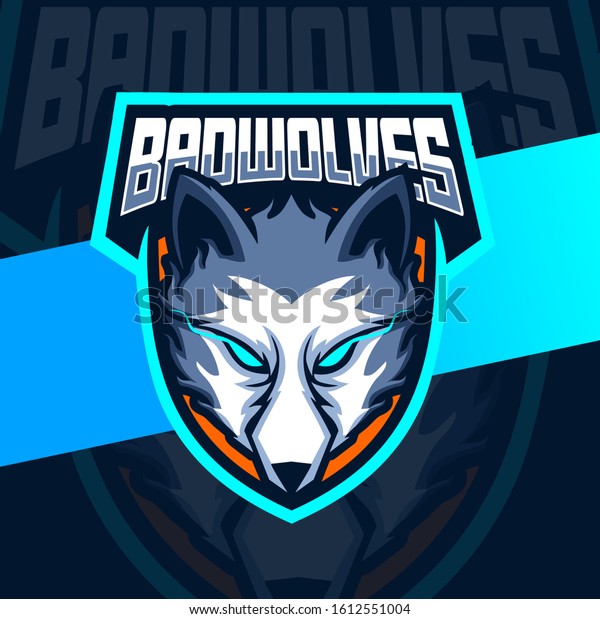 Bad Wolves Mascot Esport Logo Design: เวกเตอร์สต็อก (ปลอดค่าลิขสิทธิ์ ...