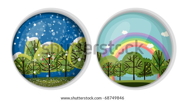 Badge Button Landscape Stock Vector (Royalty Free) 68749846 | Shutterstock