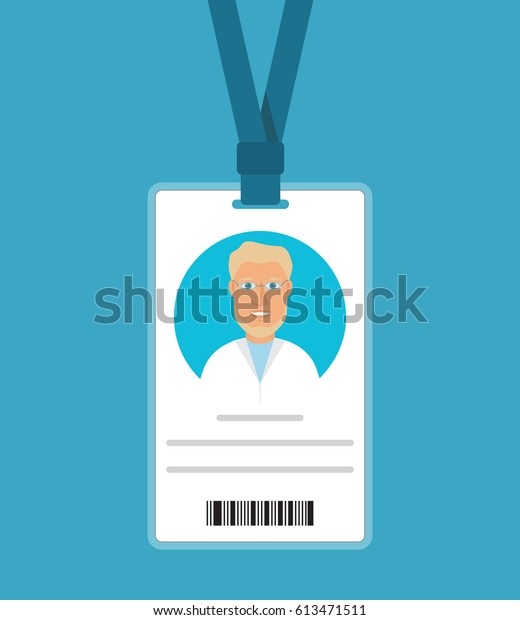 Badge Card Identification Check Personality Character Stock Vector ...