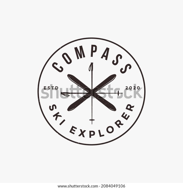 Badge Emblem Compass Ski Logo Vector Stock Vector (Royalty Free ...