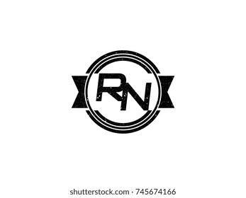 Badge Initial Letter Rn Logo Vintage Stock Vector (Royalty Free ...