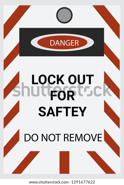 Badge Lock Out Safety Labels Ensure Stock Vector (Royalty Free ...