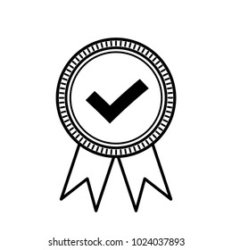 Badge Ribbons Check Mark Icon Vector Stock Vector (Royalty Free) 1024037893