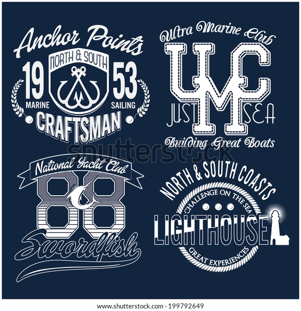 Badge Set Tshirt Graphic Stock Vector (Royalty Free) 199792649