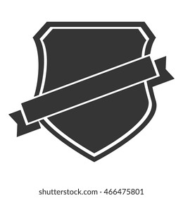 Badge Vintage Shield Isolated Flat Icon Stock Vector (Royalty Free ...