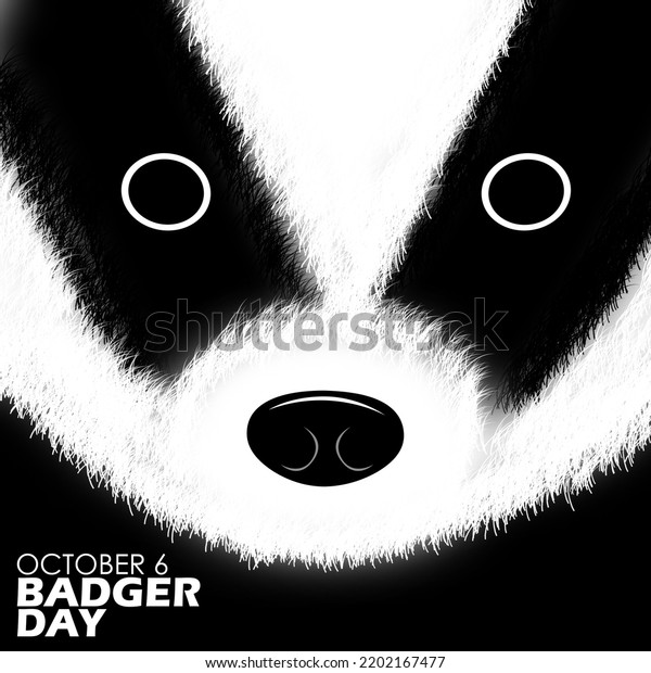 Badger Black White Fur Bold Text Stock Vector (Royalty Free) 2202167477 ...