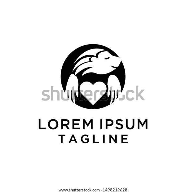 Badger Heart Negative Space Logo Template Stock Vector (Royalty Free ...