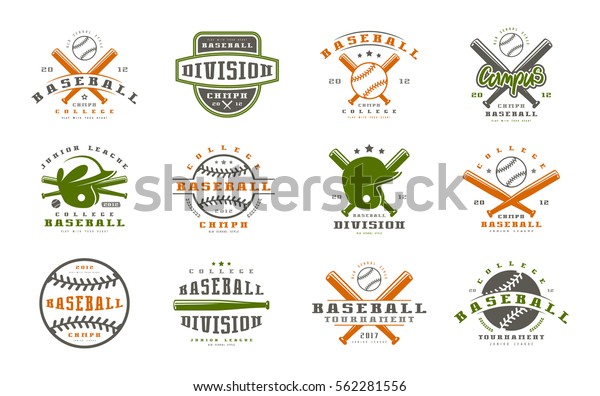 Badges Set Baseball Team Graphic Design Stock Vector (Royalty Free ...
