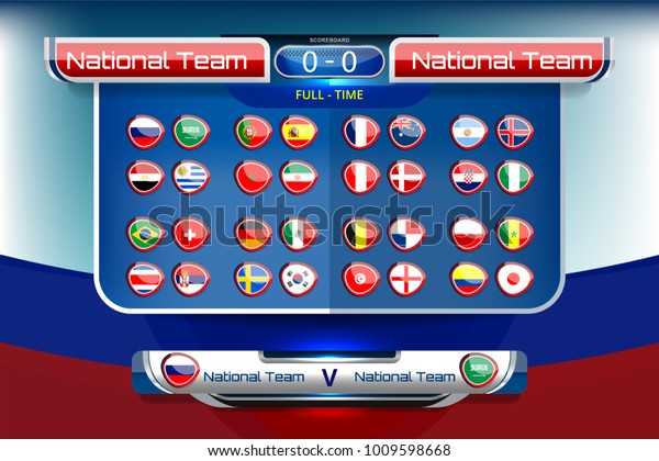 Badges Set National Flag Scoreboard Broadcast Stock Vector (Royalty ...
