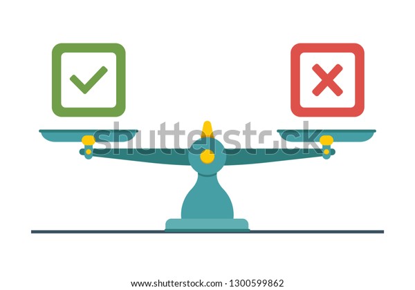 Badges Yes No On Scales Check Stock Vector (Royalty Free) 1300599862
