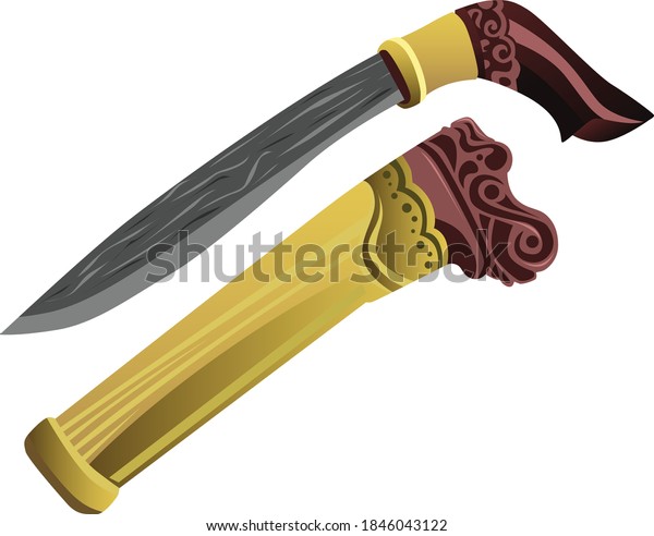 Badik Indonesian Traditional Weapon Vector Stock Vector (Royalty Free ...