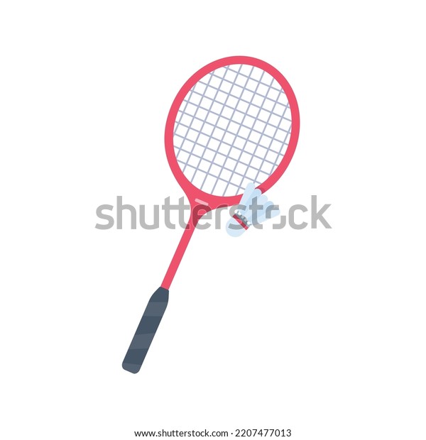 Badminton Bat Hitting Shuttlecocks Indoor Sports Stock Vector (Royalty ...