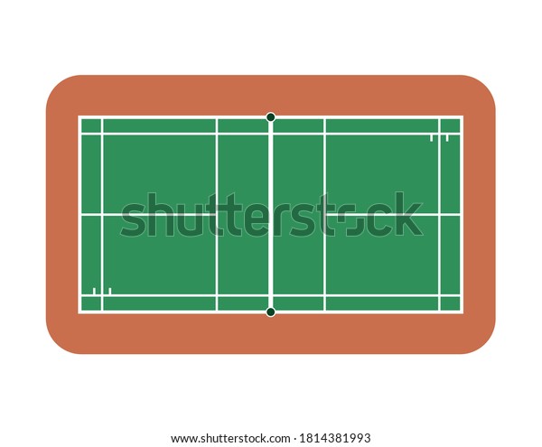 Badminton Field Top View Isolated On: เวกเตอร์สต็อก (ปลอดค่าลิขสิทธิ์ ...