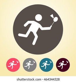 Badminton Player Icon Round Shape: เวกเตอร์สต็อก (ปลอดค่าลิขสิทธิ์ ...