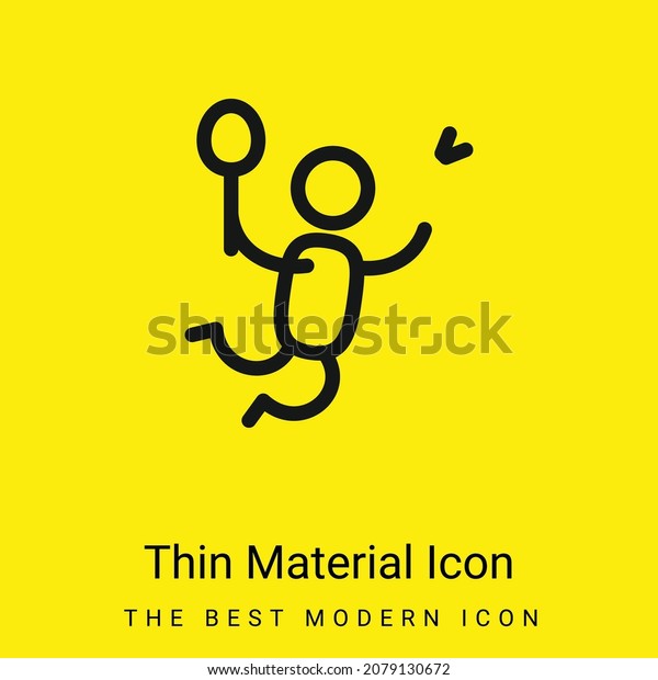 Badminton Player Minimal Bright Yellow Material Stock Vector (Royalty ...