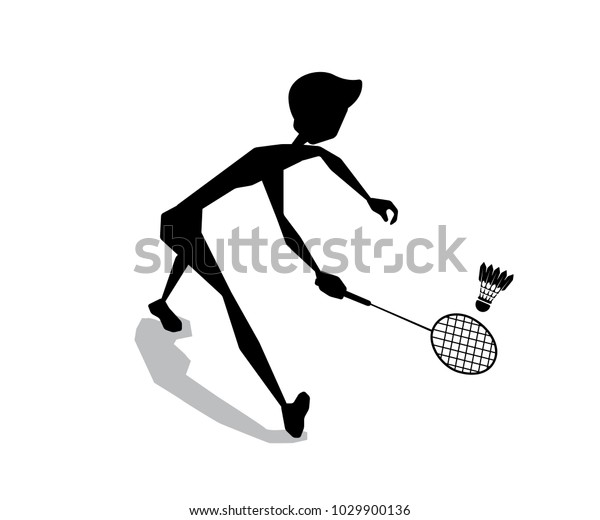 Badminton Player Silhouette Cartoon Design Illustration Stock Vector ... Badminton Player Silhouette Cartoon Design Illustration Stock Vector ...