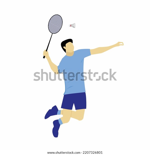 Badminton Player Smash Vector Illustration Stock Vector (Royalty Free ...