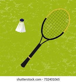 Badminton Racket Shuttlecock Vector Illustration On Stock Vector ...