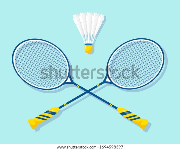 Badminton Rockets Shuttlecock Vector Illustration Equipments Stock ...