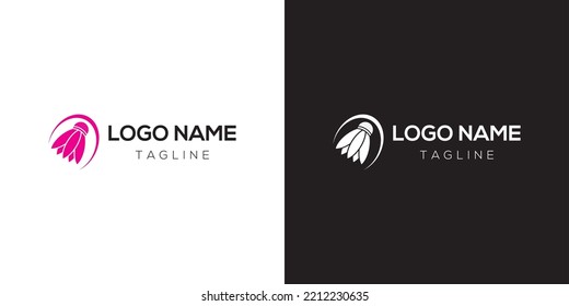 Badminton Shuttlecock Logo Streaking Three Feathers Stock Vector ...