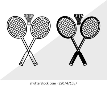 Badminton Svg Printable Vector Illustration Stock Vector (Royalty Free ...